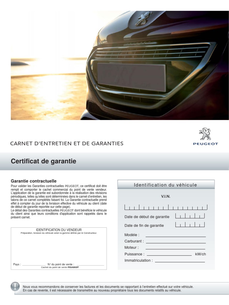 Carnet Entretien Peugeot 208 12 Puretech Pdf