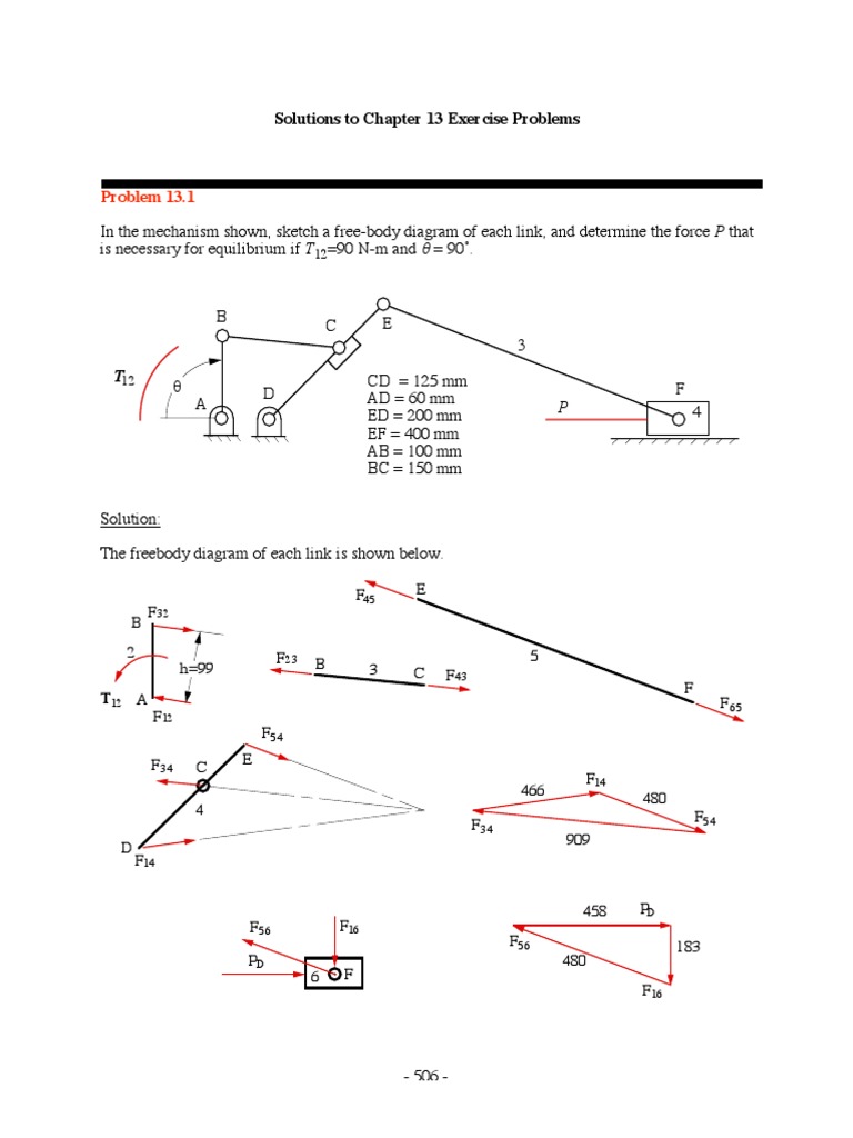 Solution Manual Kinematics and Dynamics | PDF | Gear | Force Solution Manual Kinematics and Dynamics | PDF | Gear | Force
