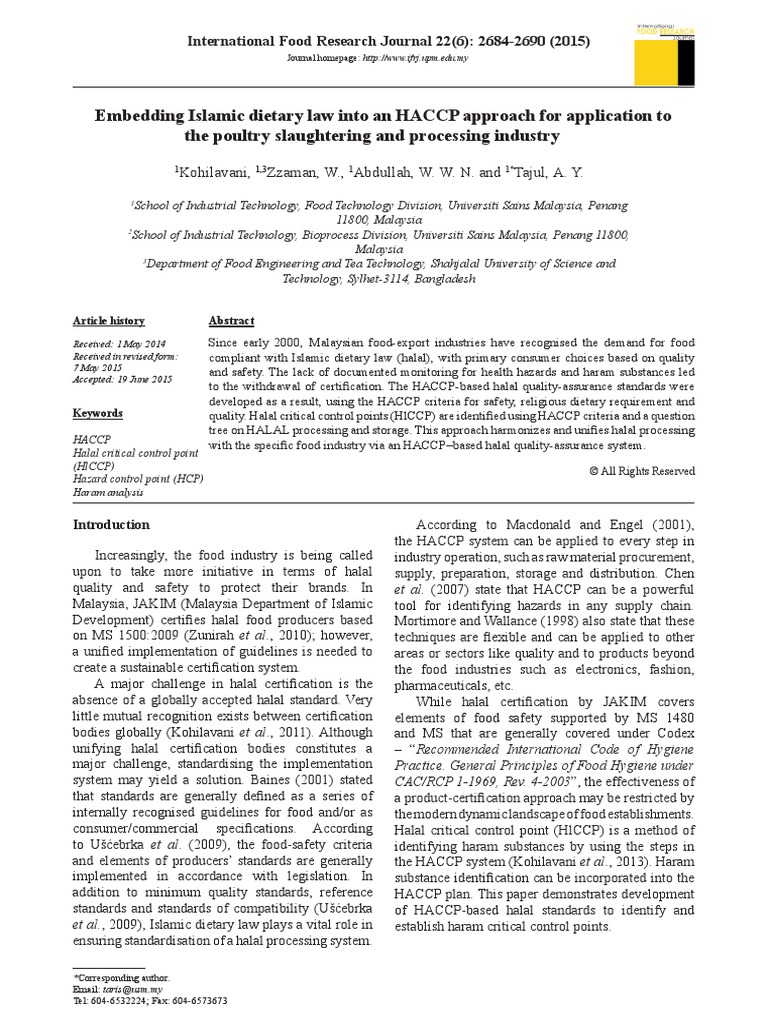 Halal Critical Point Ayamn Sembelihan | PDF | Hazard Analysis And ...