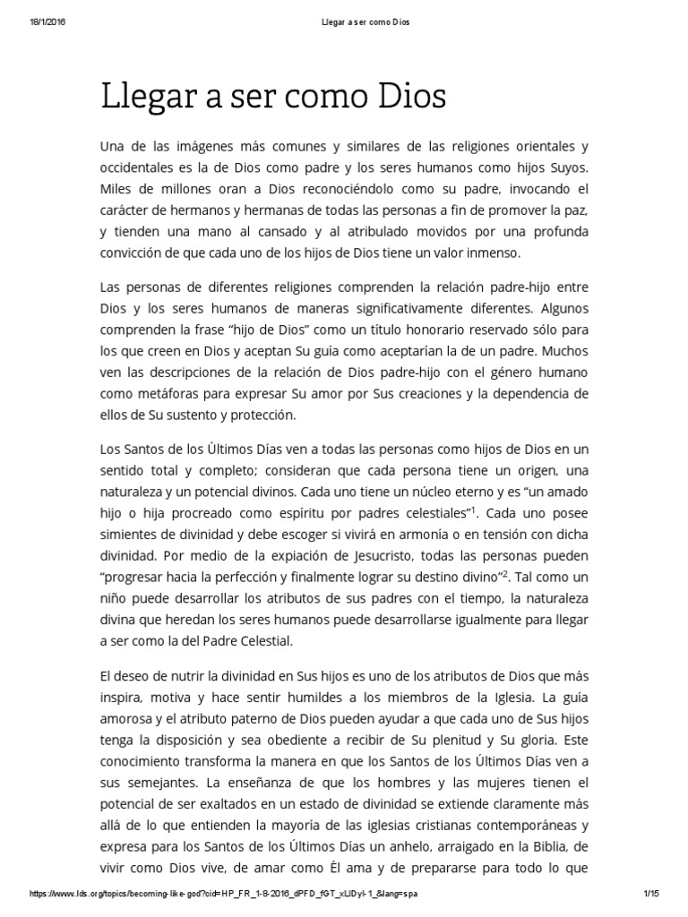 Llegar A Ser Como Dios | PDF | Expiación en el cristianismo | Dios