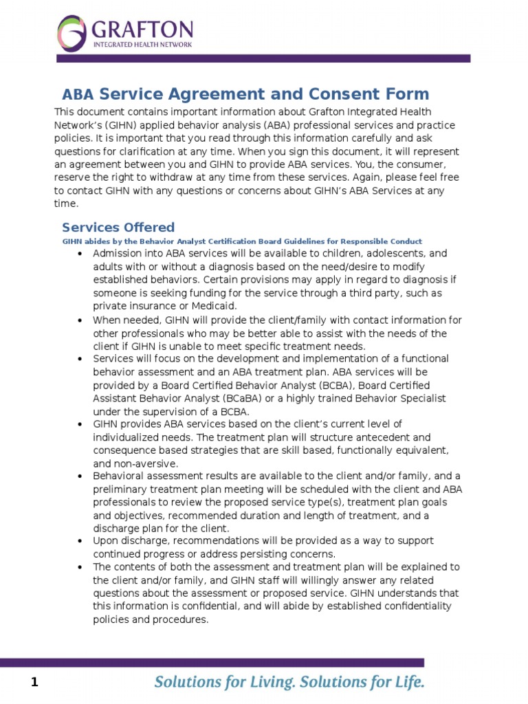 ABA Service Agreement | PDF | Intelligence Analysis | Educational ...