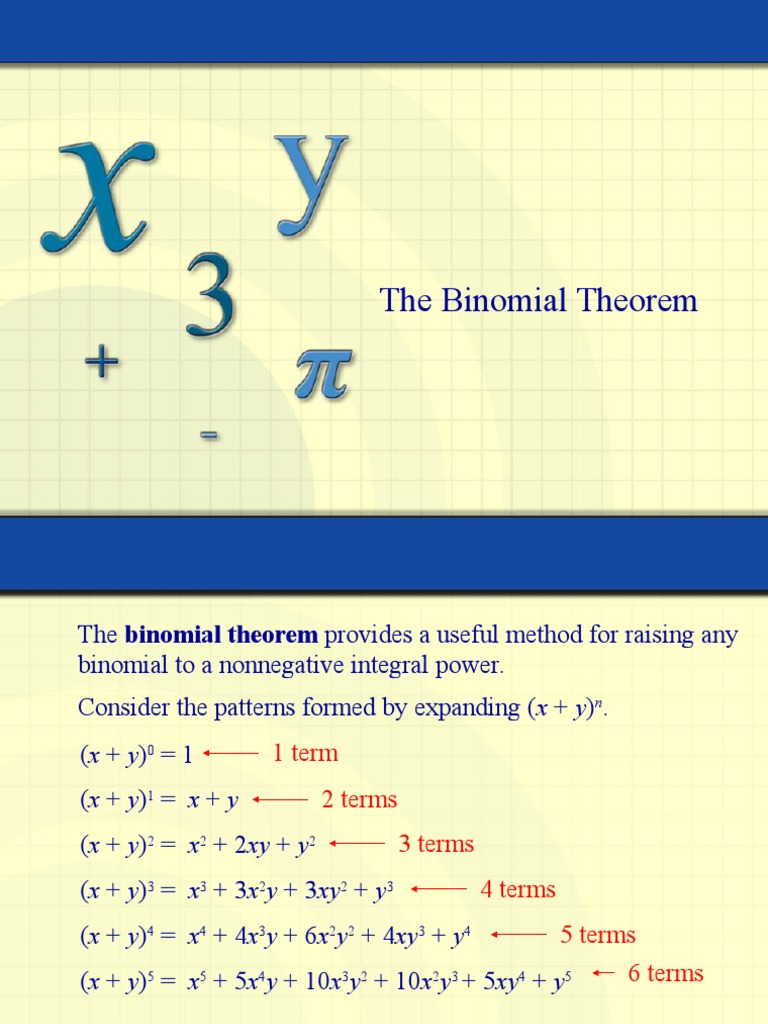 Binomial Theorem | PDF | Mathematical Concepts | Abstract Algebra