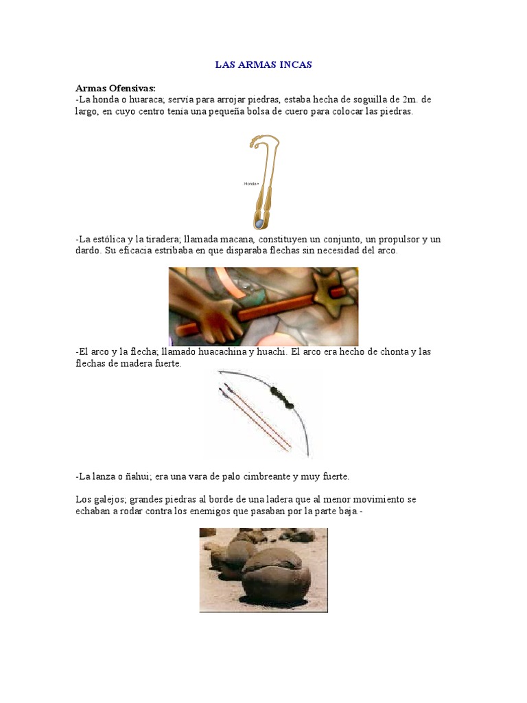 Las Armas Incas | PDF | Hogar, jardinería y bricolaje | Historia