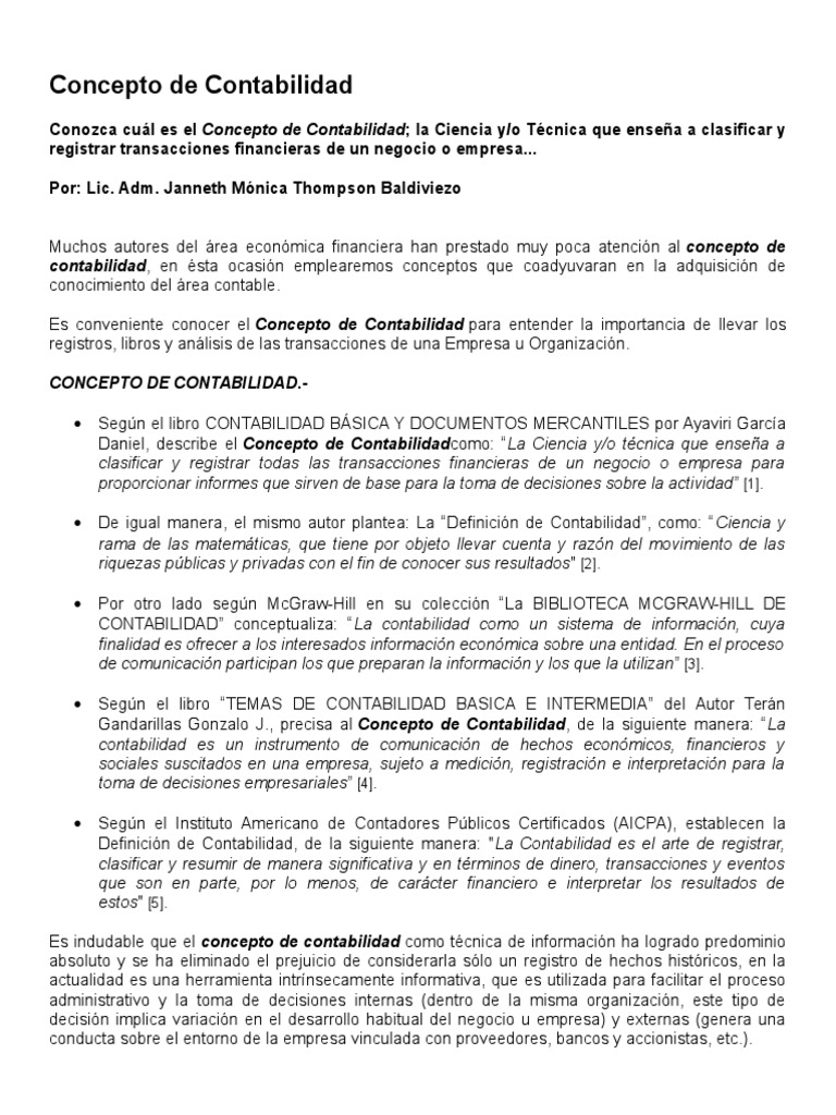 Concepto Contabilidad | PDF | Contabilidad | Conocimiento
