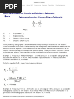 RT Formulas For Calculations | PDF | Radiography | Attenuation
