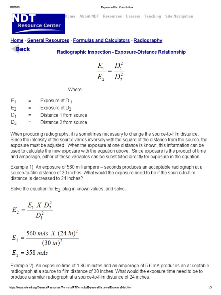 Calculating Adjusted Radiographic Exposure Times and Currents Based on ...