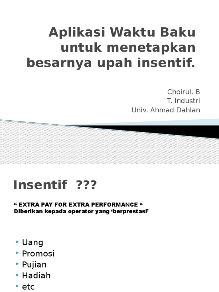 Upah Insentif | PDF