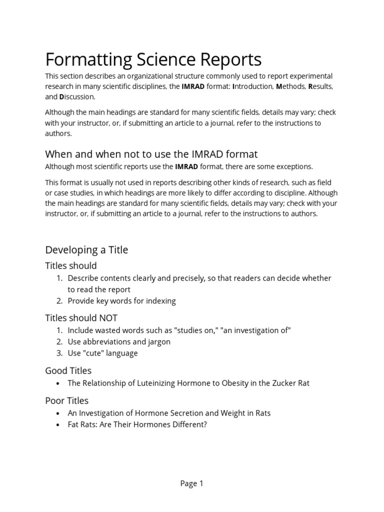 Formatting Science Reports | PDF | Experiment | Theory