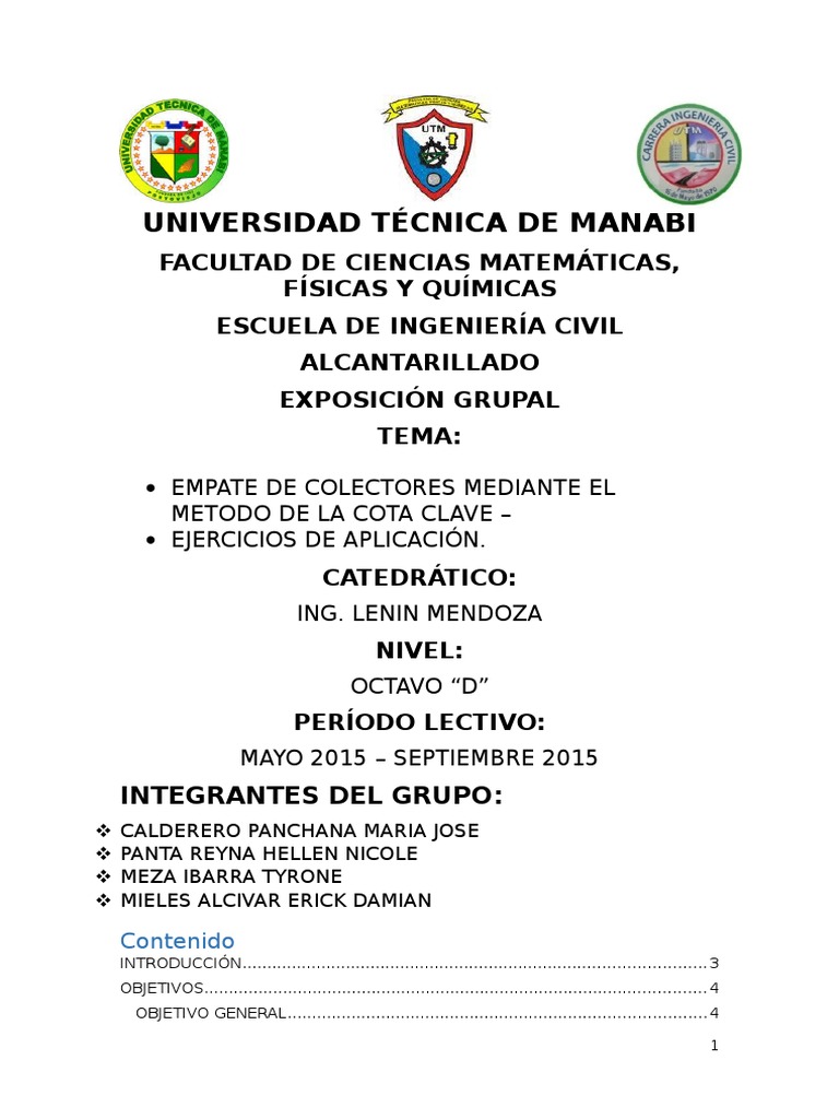 Cota Clave | PDF | Descarga (hidrología) | Tubería (transporte de fluidos)