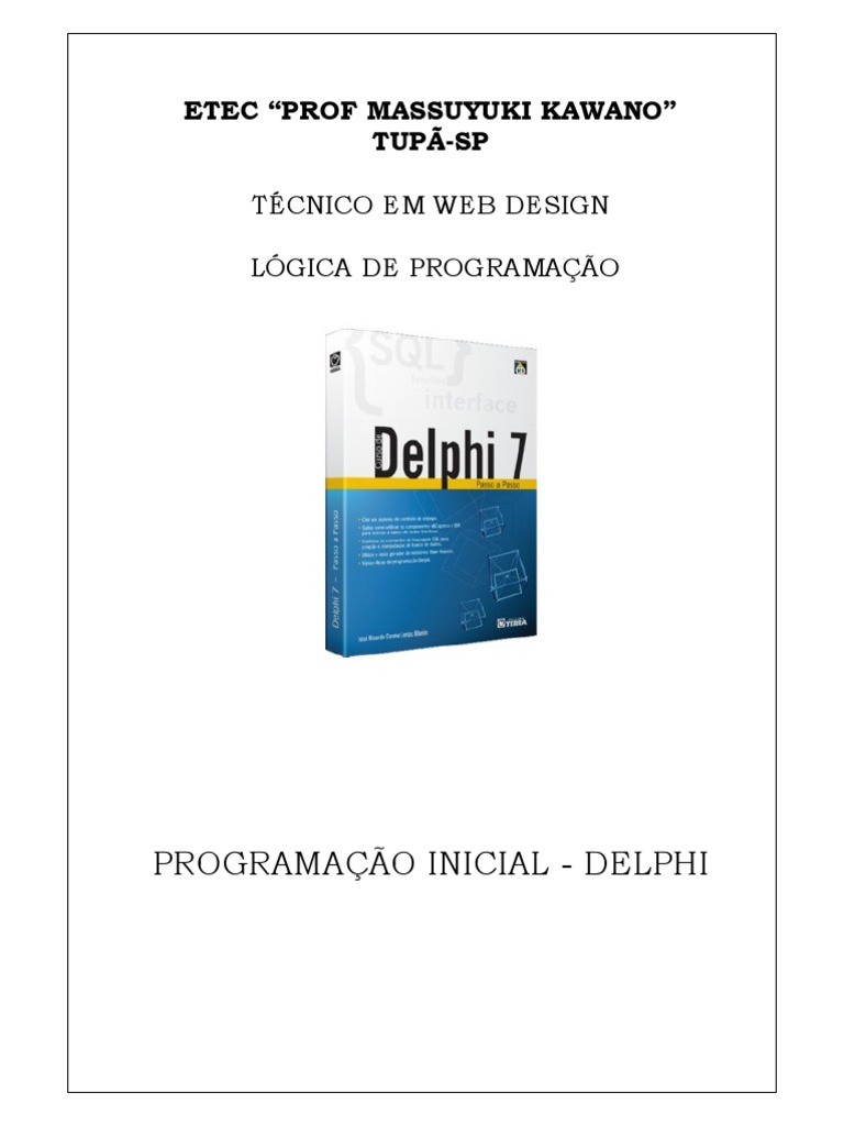 Programação Inicial - Delphi | Download grátis PDF | Janela ...
