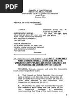 Sample Indirect Contempt | PDF | Contempt Of Court | Courts