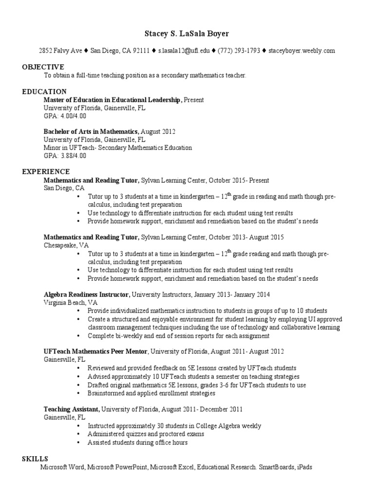 Resume - Stacey Boyer | PDF