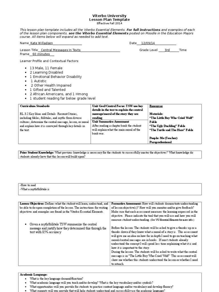Inclusion Lesson Plan 1 Final | PDF | Lesson Plan | Educational Assessment