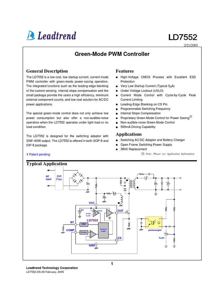 Especificaciones LD7552BS | PDF
