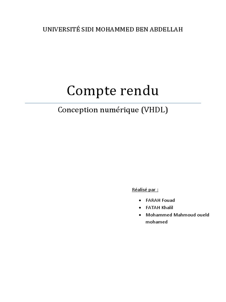 VHDL | PDF | VHDL | Circuit logique programmable
