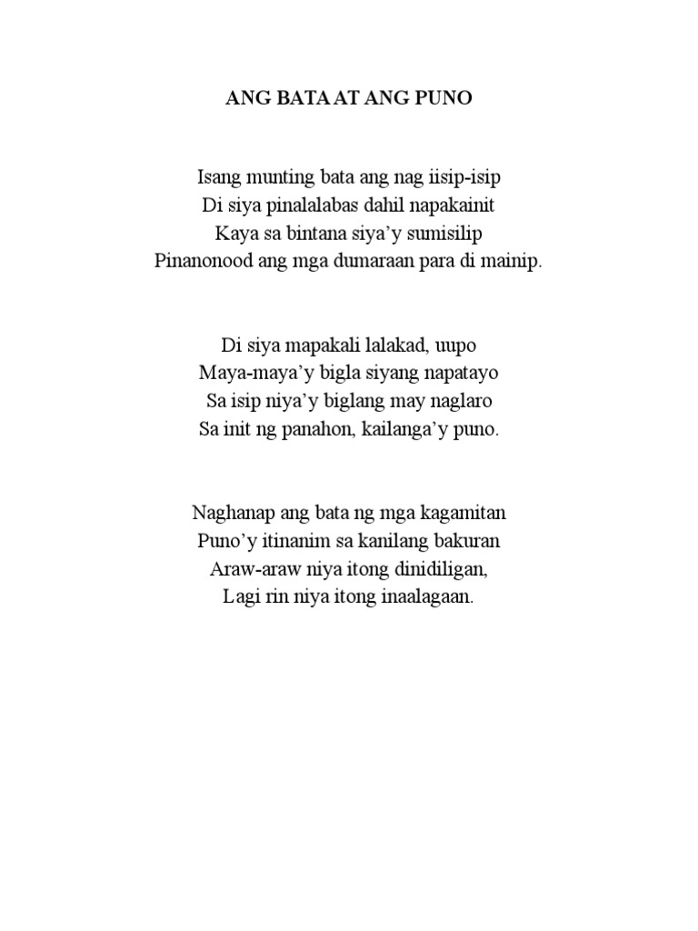 Ang Bata at Ang Puno | PDF