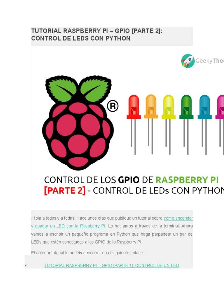 RasPi LED Parpadeo Python | PDF | Raspberry Pi | Informática y ...