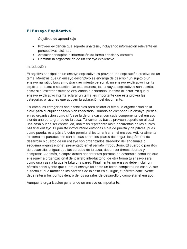 El Ensayo Explicativo | Ensayos | Cognición