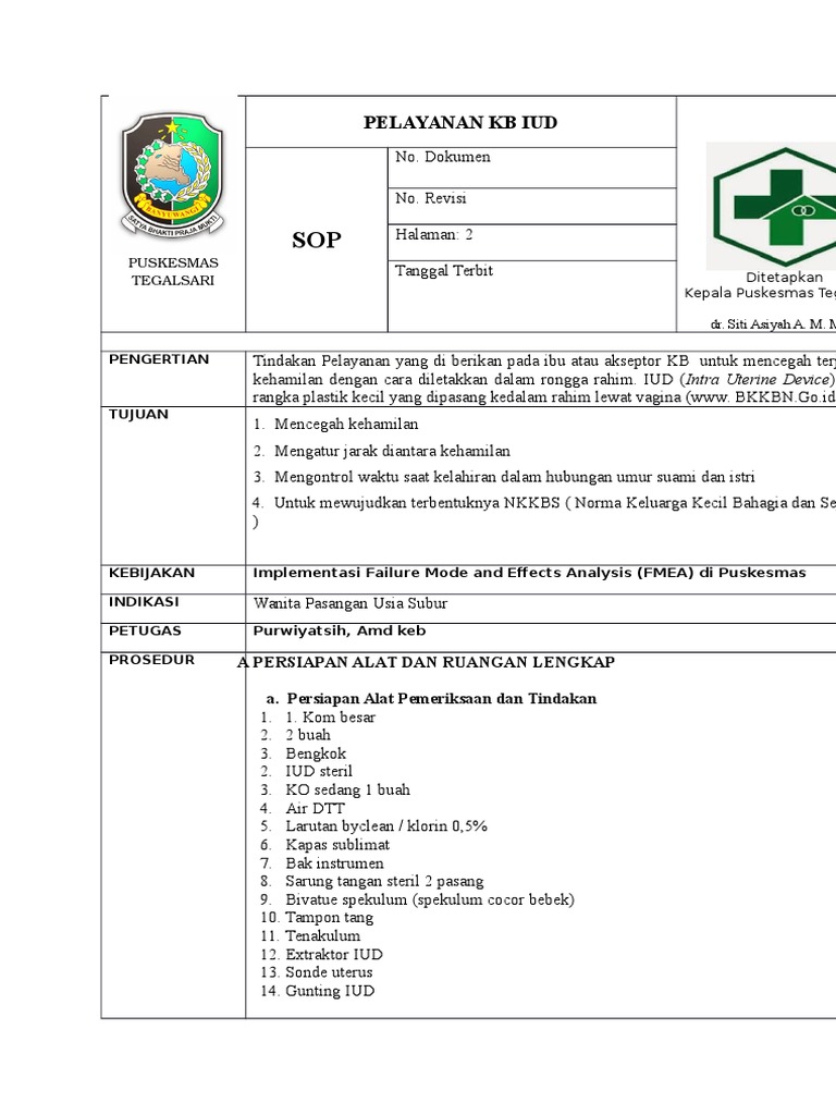 Prosedur Pelayanan IUD di Puskesmas | PDF | Pengembangan Diri