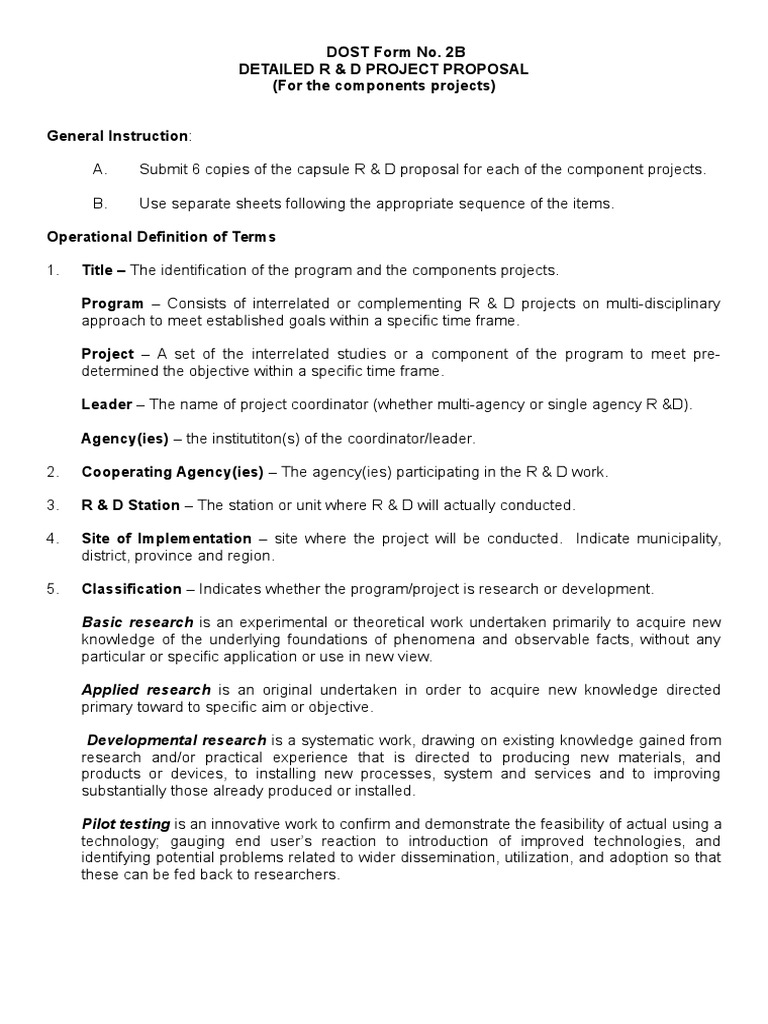 DOSTForm2B 0 DetailedProposalFormat Project | PDF