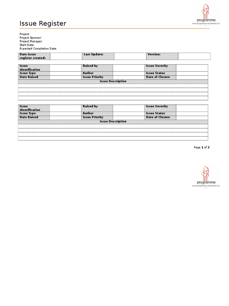 Issue Register | PDF