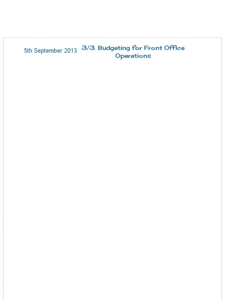 Front Office Notes - 5th Semester | PDF