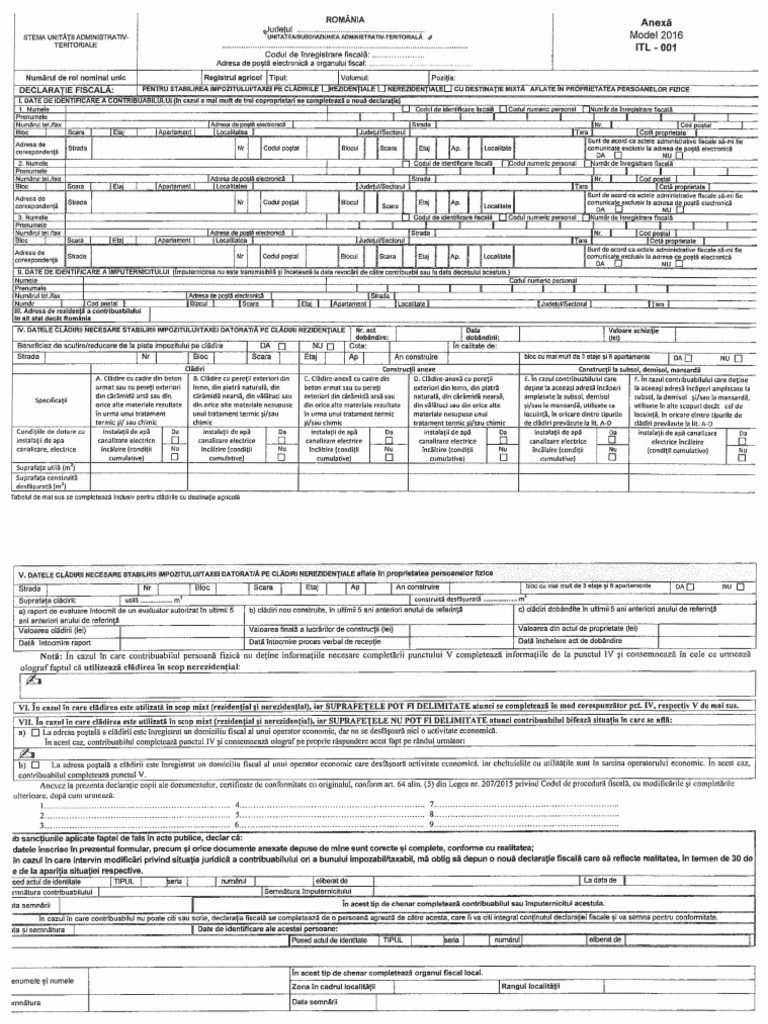 Anexa Model 2016 - ITL - 001 | PDF