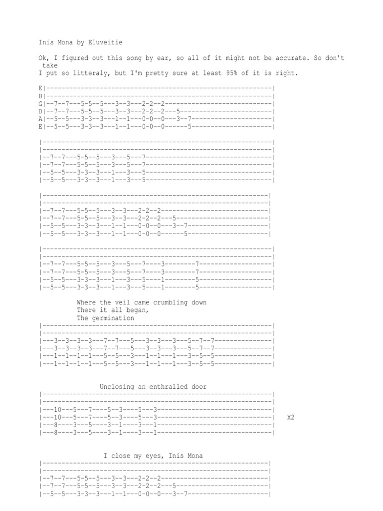 Inis Mona Tabs | PDF | Leisure