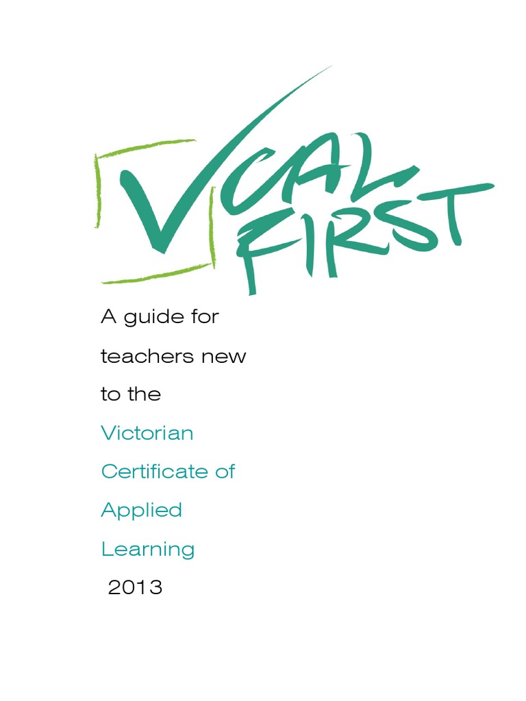 VCAL First Teacher Book | PDF | Vocational Education | Learning