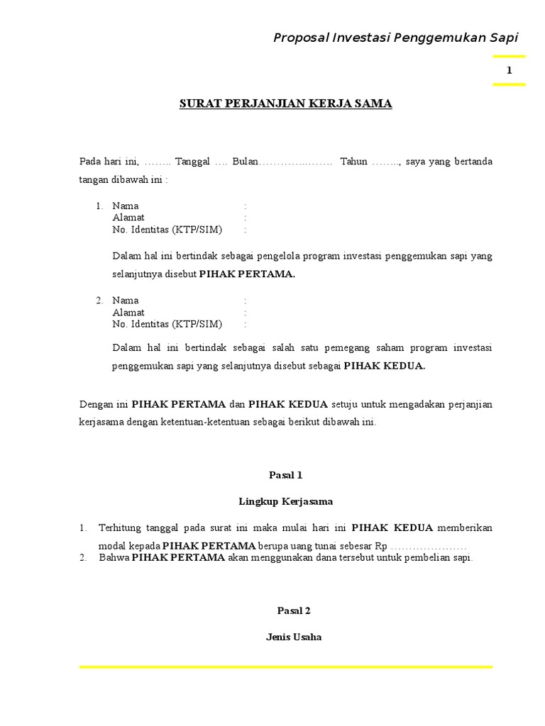 Surat Perjanjian KSO | PDF