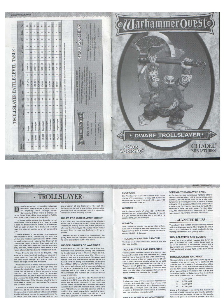 Warhammer Quest Characters) Dwarf Trolls Layer | PDF