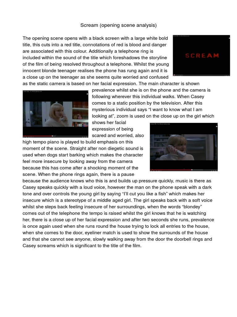 Scream (Opening Scene Analysis) | PDF