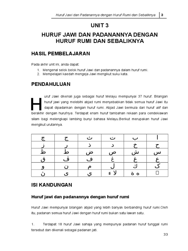 Unit 3 Jawi | PDF