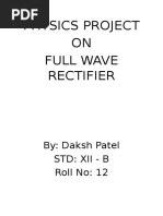 Class 12 Physics Project On Full Wave Bridge Rectifier | PDF | Rectifier | Direct Current