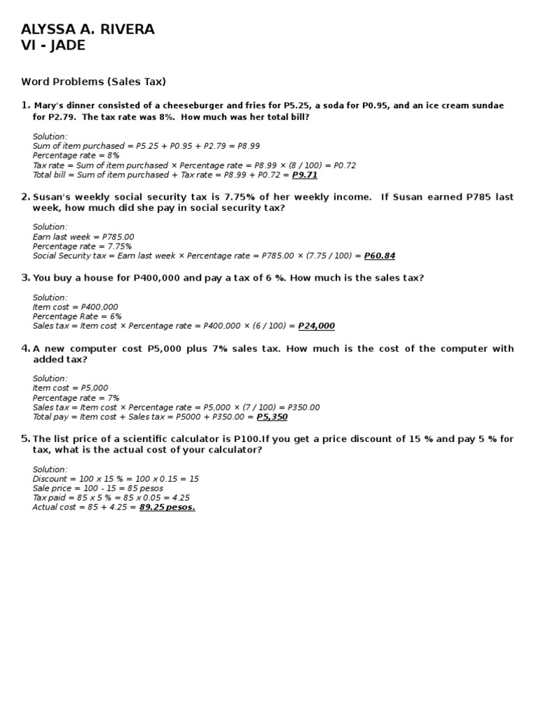 Math Jade | PDF | Percentage | Tax Rate