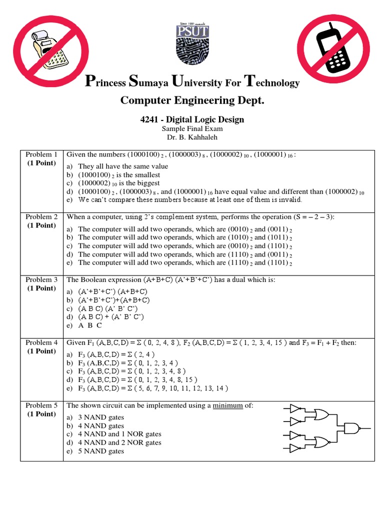 Final Exam Sample | PDF | Electronic Circuits | Electronic Design