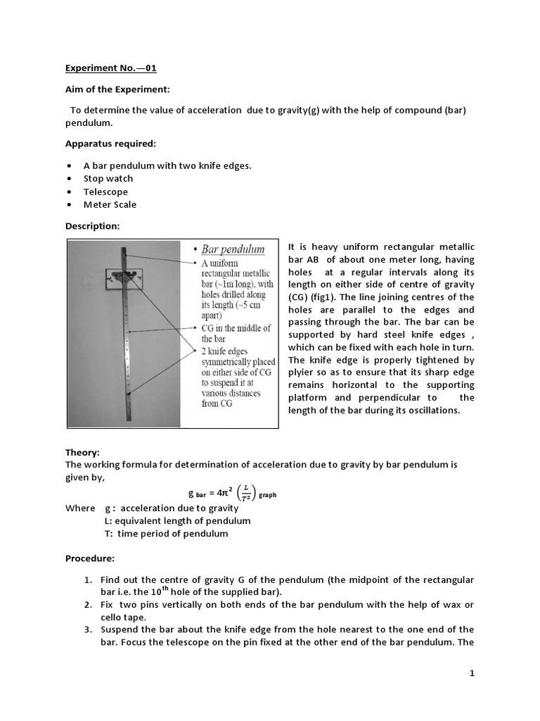 Measure Gravity with Bar Pendulum Experiment | PDF | P–N Junction | Bipolar Junction Transistor
