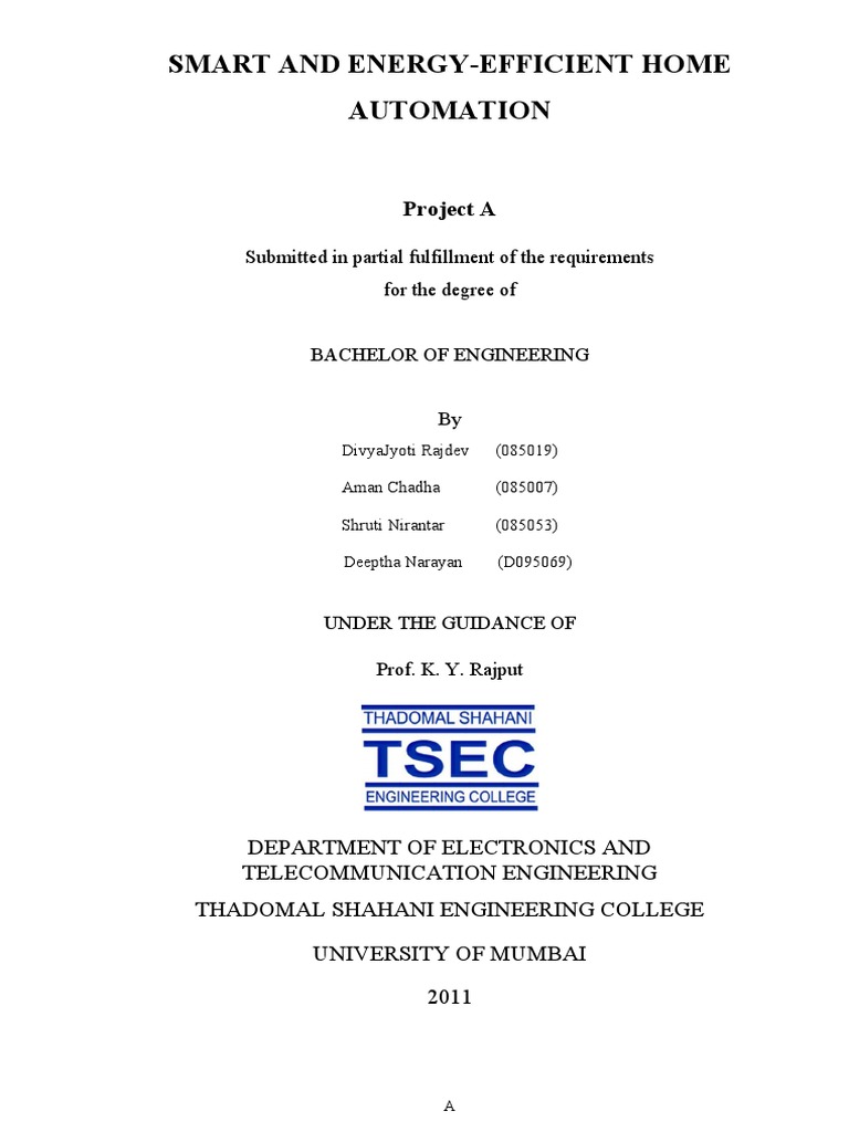 Smart and Energy-Efficient Home Automation: Project A | PDF ...
