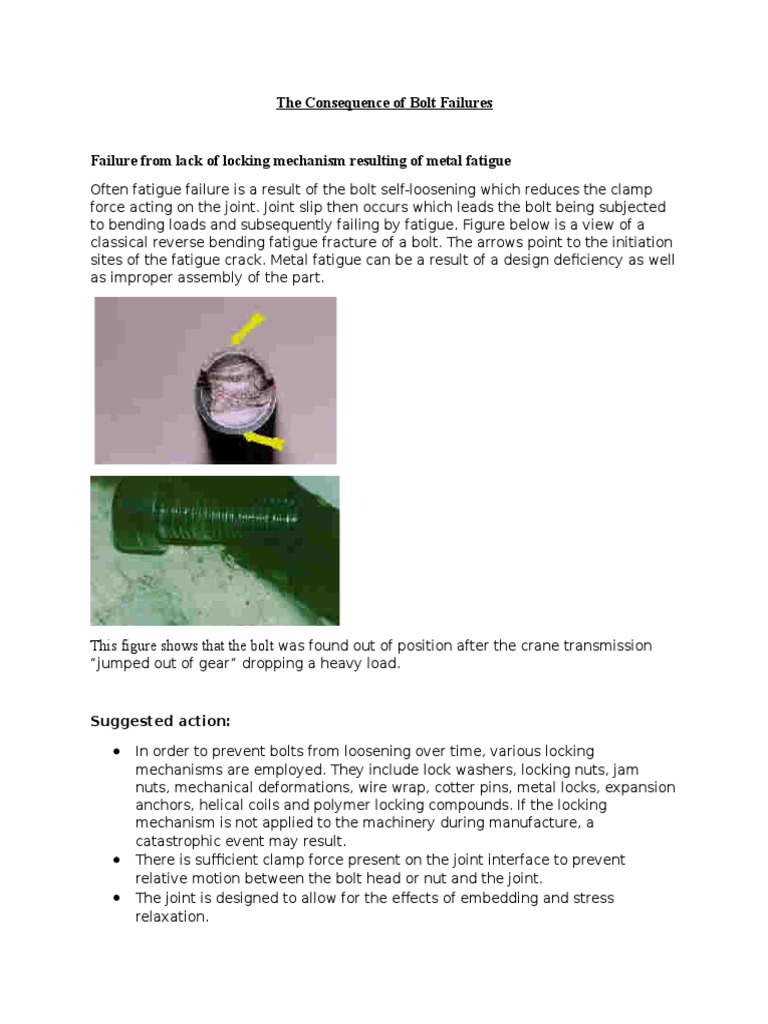 The Consequence of Bolt Failures | PDF | Nut (Hardware) | Screw