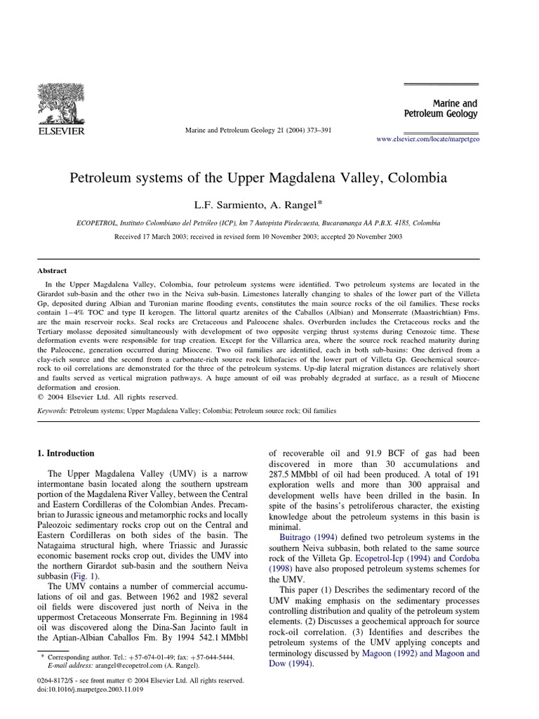 Upper Magdalena | Download Free PDF | Petroleum Reservoir | Petroleum