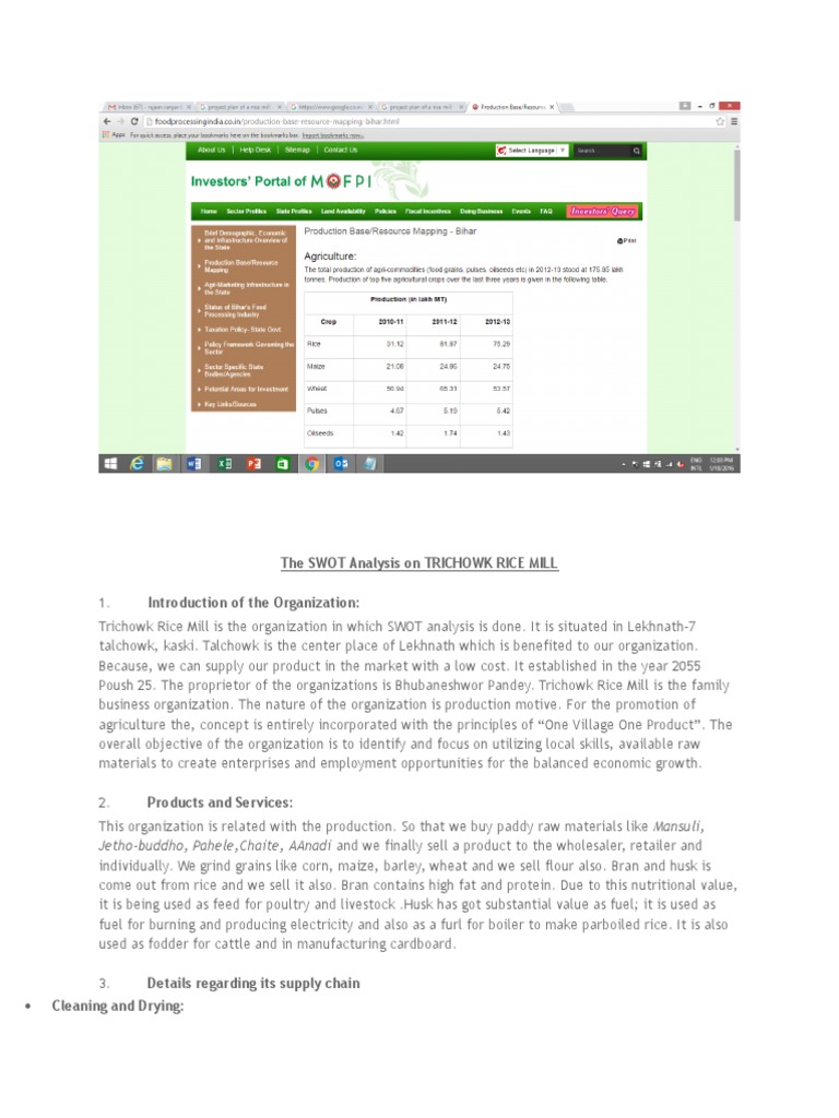 Rice Mill Data | PDF | Rice | Strategic Management