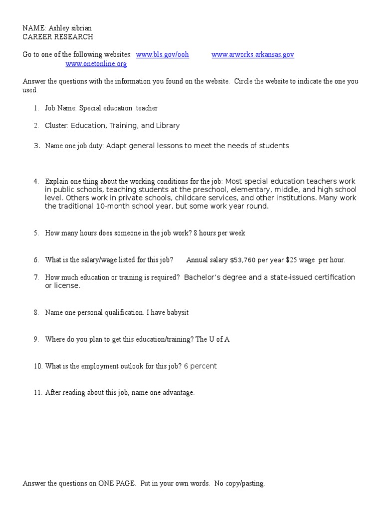Career Research 2 | PDF