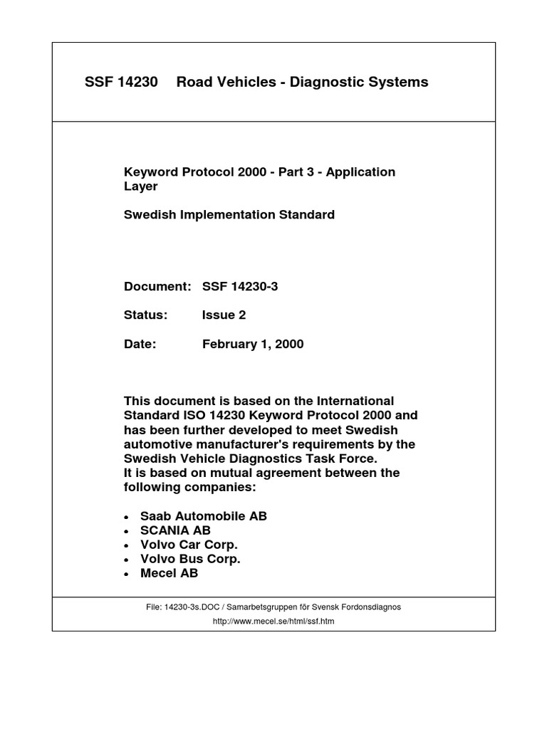 Iso 14230 | PDF | Osi Model | Communications Protocols