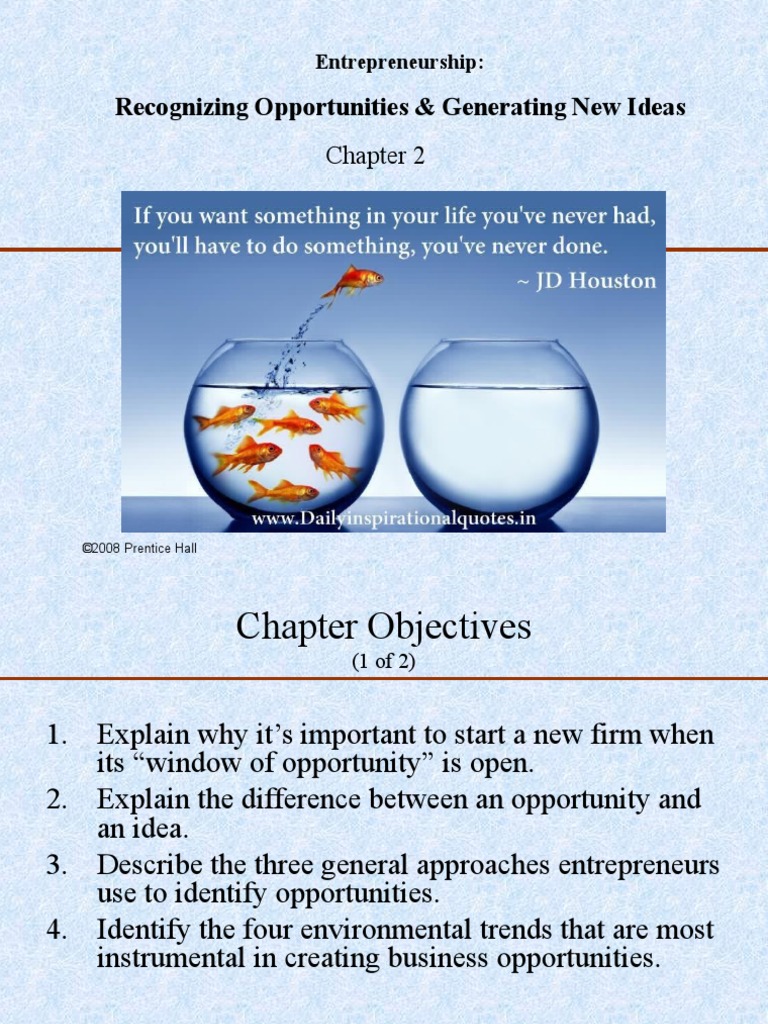 CH 2 Opportunity Recognition and New Idea Generation | PDF | Survey Methodology | Brainstorming