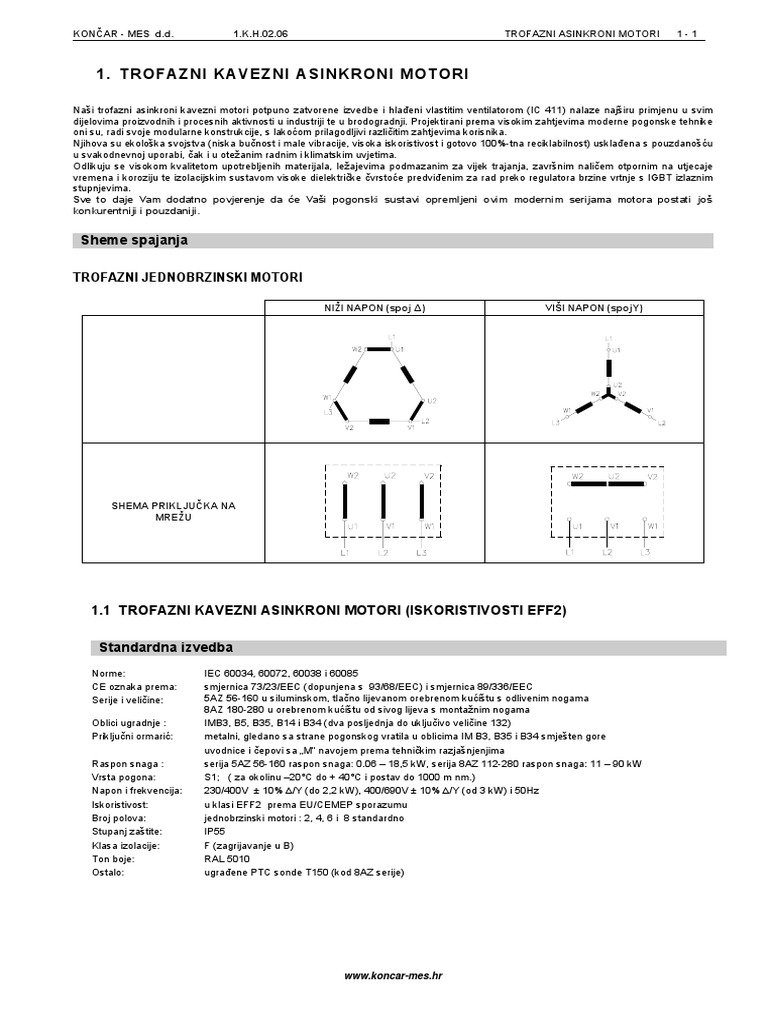 Trofazni Kavezni Asinkroni Motori PDF | PDF