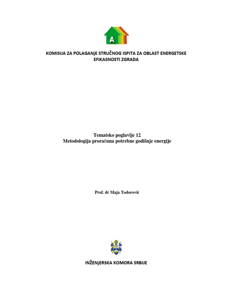 TP12 MetodologijaProracunaPotrebneGodisnjeEnergije Handsout | PDF