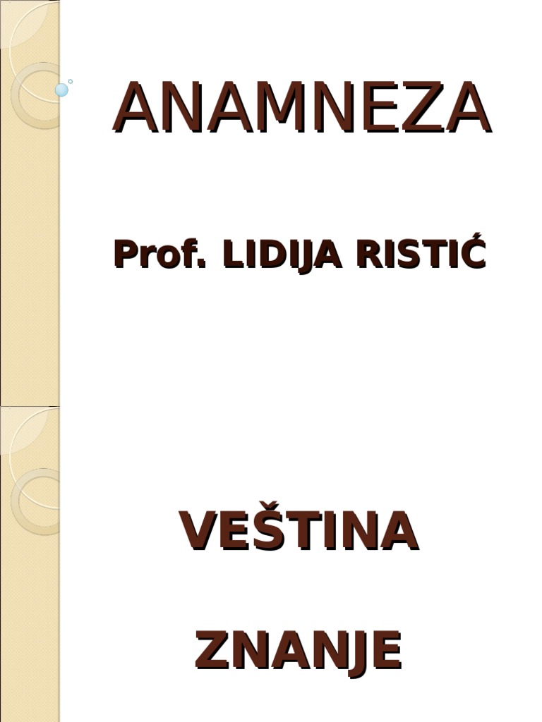 ANAMNEZA | PDF