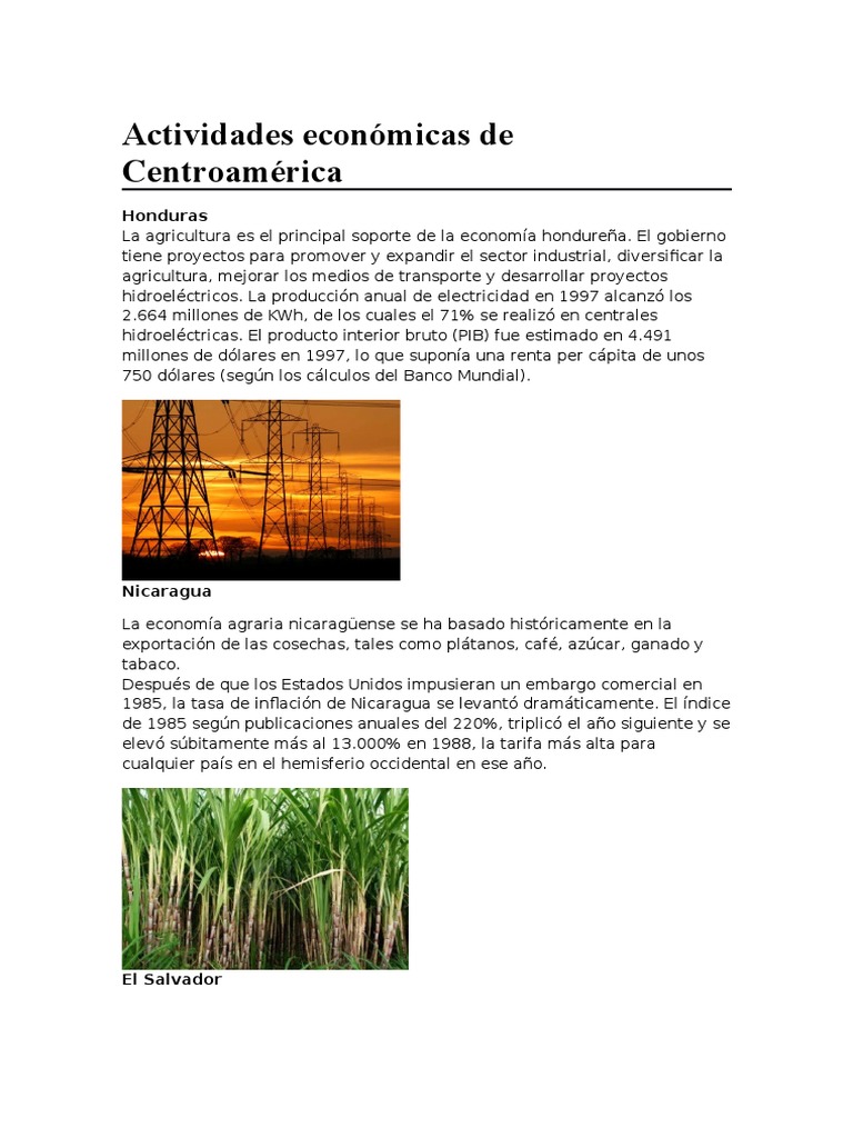 Actividades Económicas de Centroamérica | PDF | Centroamérica | Costa Rica
