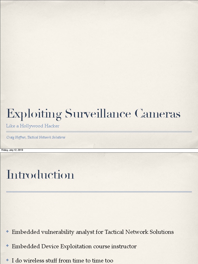 US 13 Heffner Exploiting Network Surveillance Cameras Like A Hollywood ...