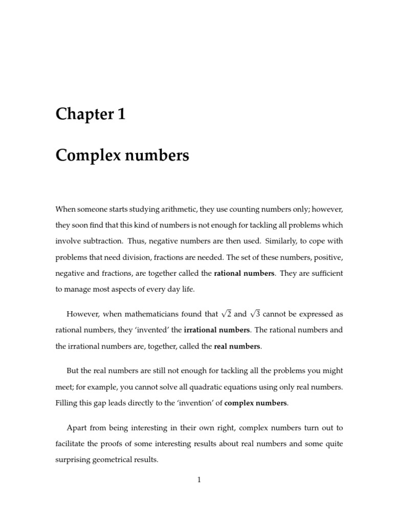 Complex Numbers Notes | PDF | Complex Number | Trigonometric Functions